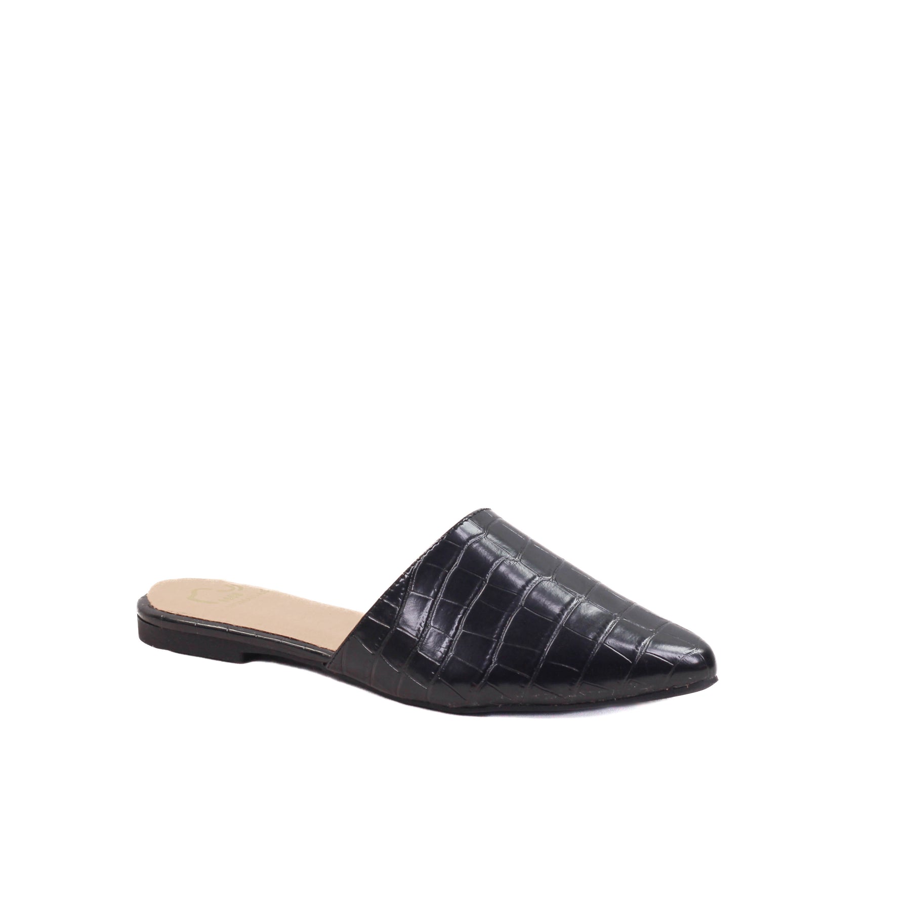 Calzado para dama tipo mule con terminado en crocco con tacon bajo ...